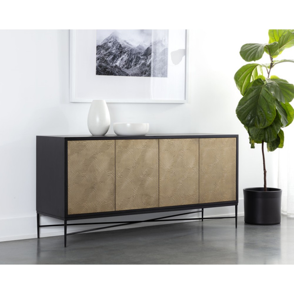 Sunpan Algarve Sideboard Black / Champagne Gold | Home Furniture and Patio