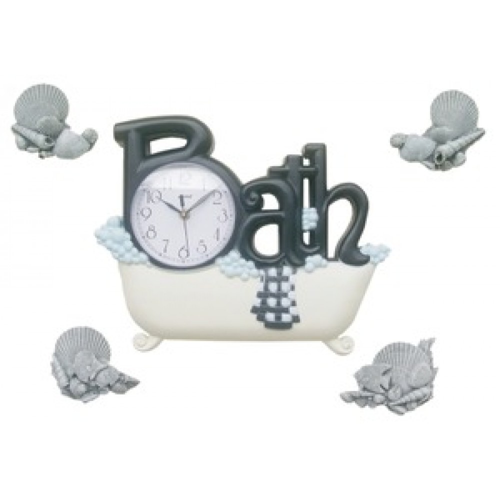 Control Brand The Bath Clock with Four Shells - Black/White | Home ...