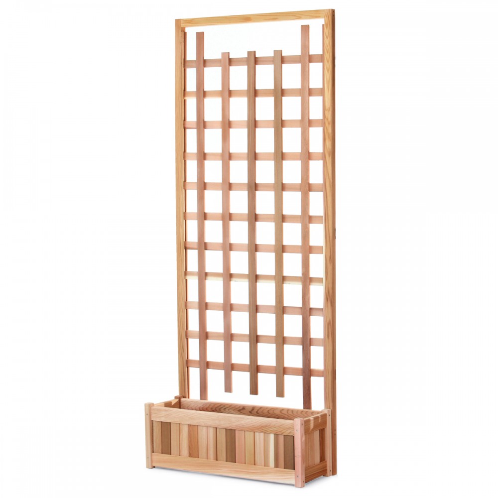 All Things Cedar 30" Planter Box & Trellis Privacy - 1 Screen | Home ...