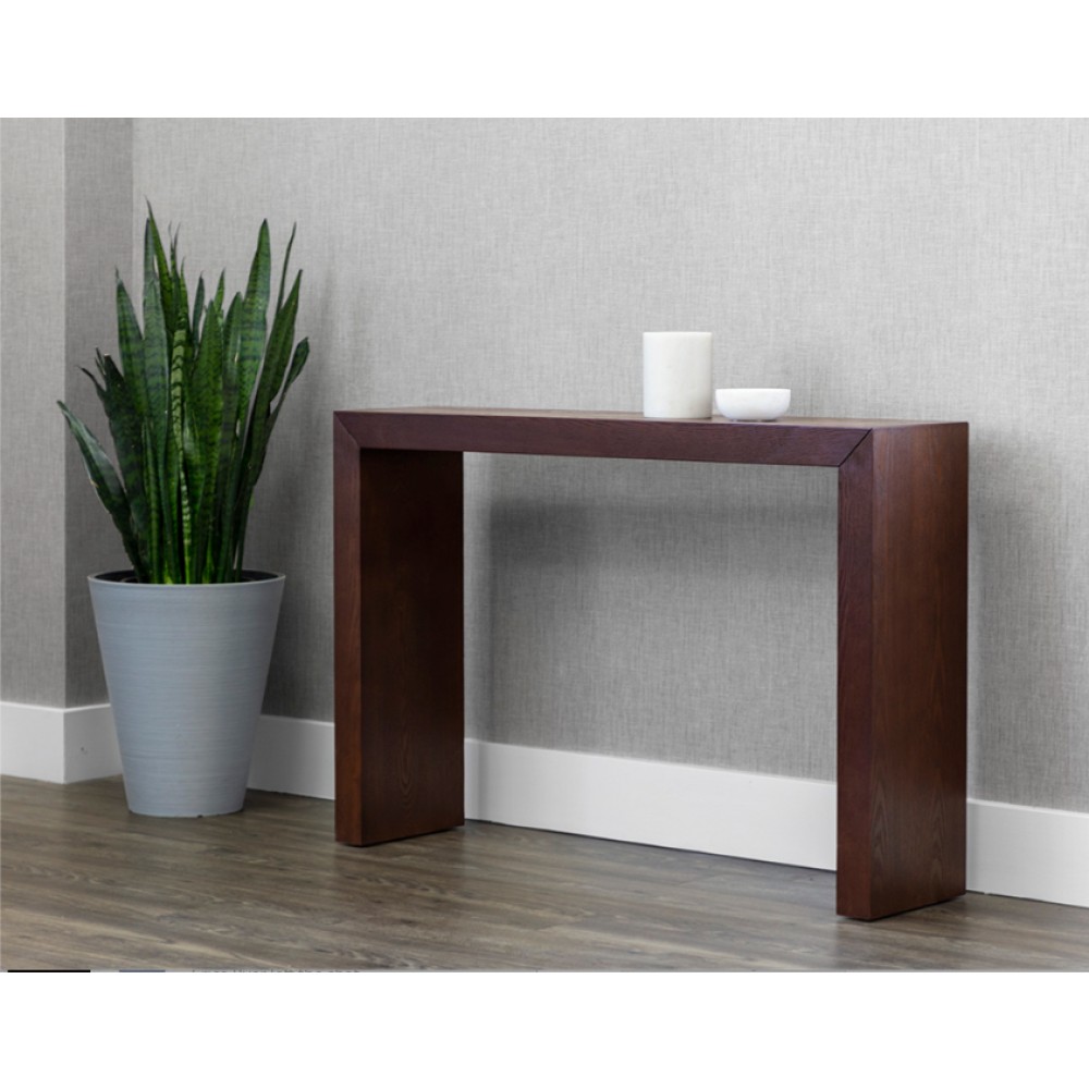 Sunpan Arch Console Table - Espresso/High Gloss White | Home Furniture ...