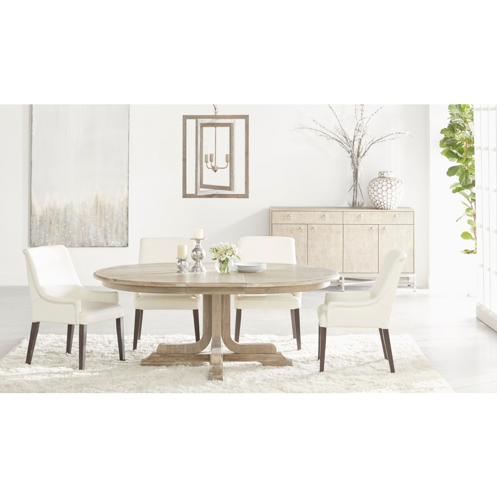 Essentials For Living Torrey 60 Round Extension Dining Table Natural Gray Acacia Home Furniture and Patio
